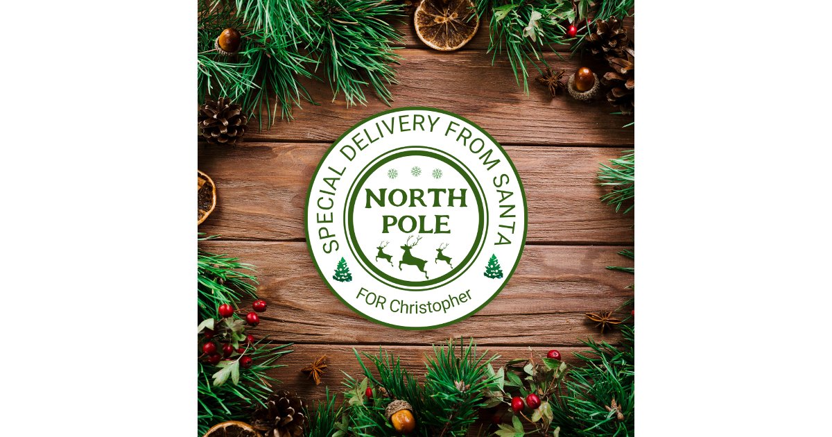 from santa stickers north pole | Zazzle