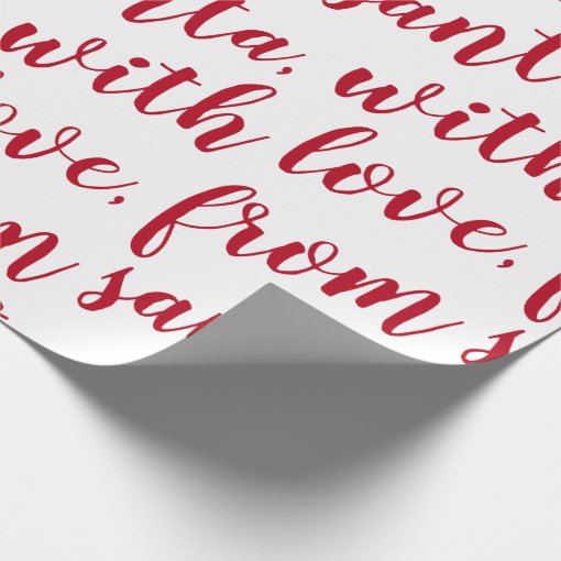from santa, with love red wrapping paper | Zazzle