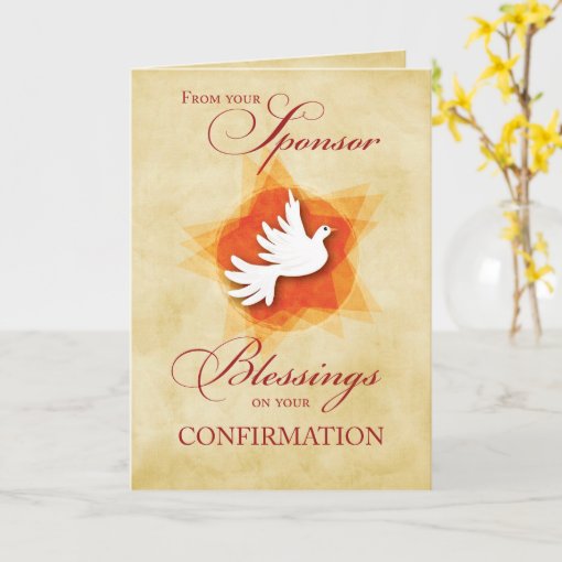 From Sponsor, Confirmation Congratulations Dove Card | Zazzle