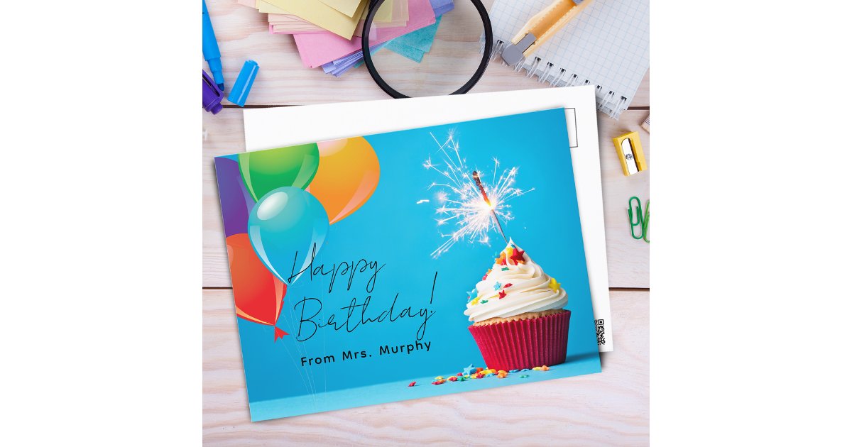 From Teacher's Kids Birthday Postcard | Zazzle