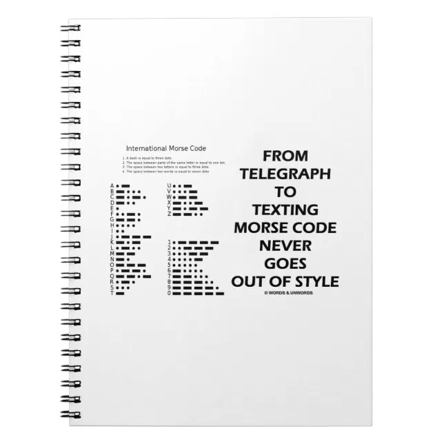 From Telegraph To Texting Morse Code Never Style Notebook | Zazzle