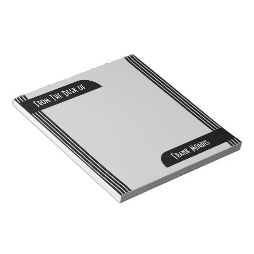From The Desk Modern Art Deco Office Notepad | Zazzle