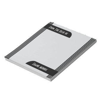From The Desk Modern Art Deco Office Notepad | Zazzle