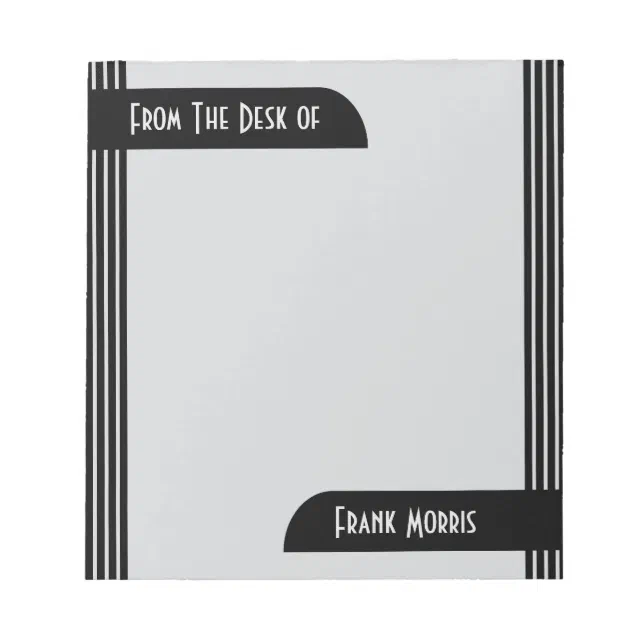From The Desk Modern Art Deco Office Notepad | Zazzle