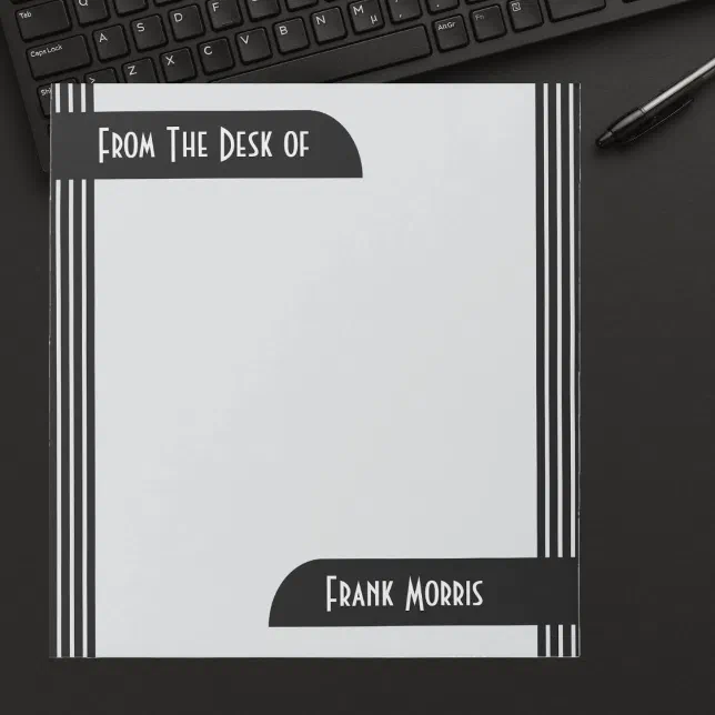From The Desk Modern Art Deco Office Notepad | Zazzle