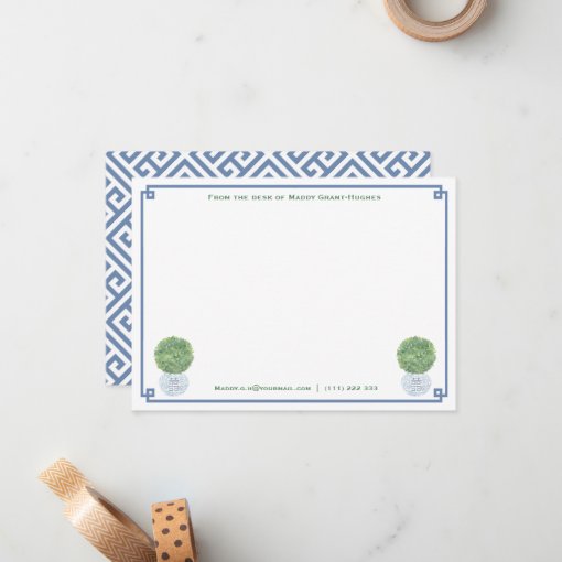 From The Desk Of | Classic Personalized Stationery Note Card | Zazzle