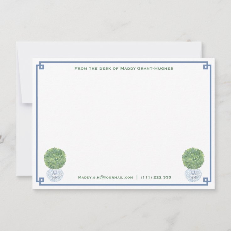 From The Desk Of | Classic Personalized Stationery Note Card | Zazzle