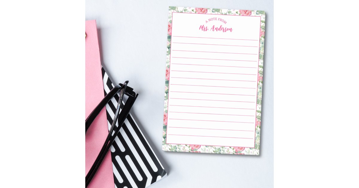 From The Desk Of Cute Girly Floral Pattern Post-it Notes | Zazzle