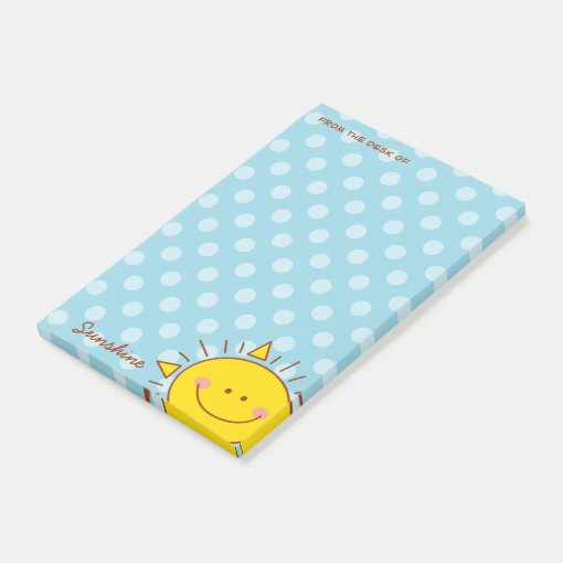 From the Desk of Cute Little Happy Sunshine Doodle Post-it Notes | Zazzle