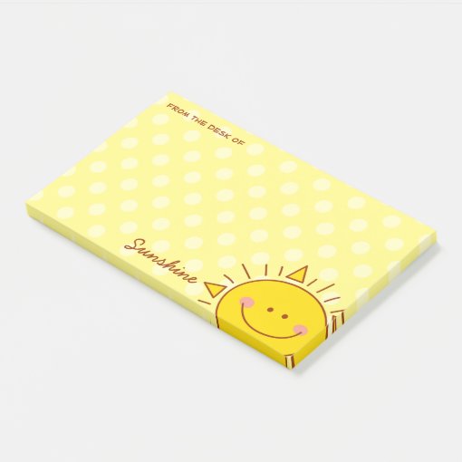 From the Desk of Cute Little Happy Sunshine Doodle Post-it Notes | Zazzle