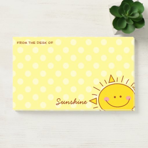 From the Desk of Cute Little Happy Sunshine Doodle Post-it Notes | Zazzle