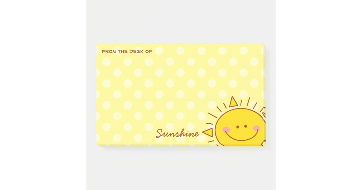 From the Desk of Cute Little Happy Sunshine Doodle Post-it Notes | Zazzle