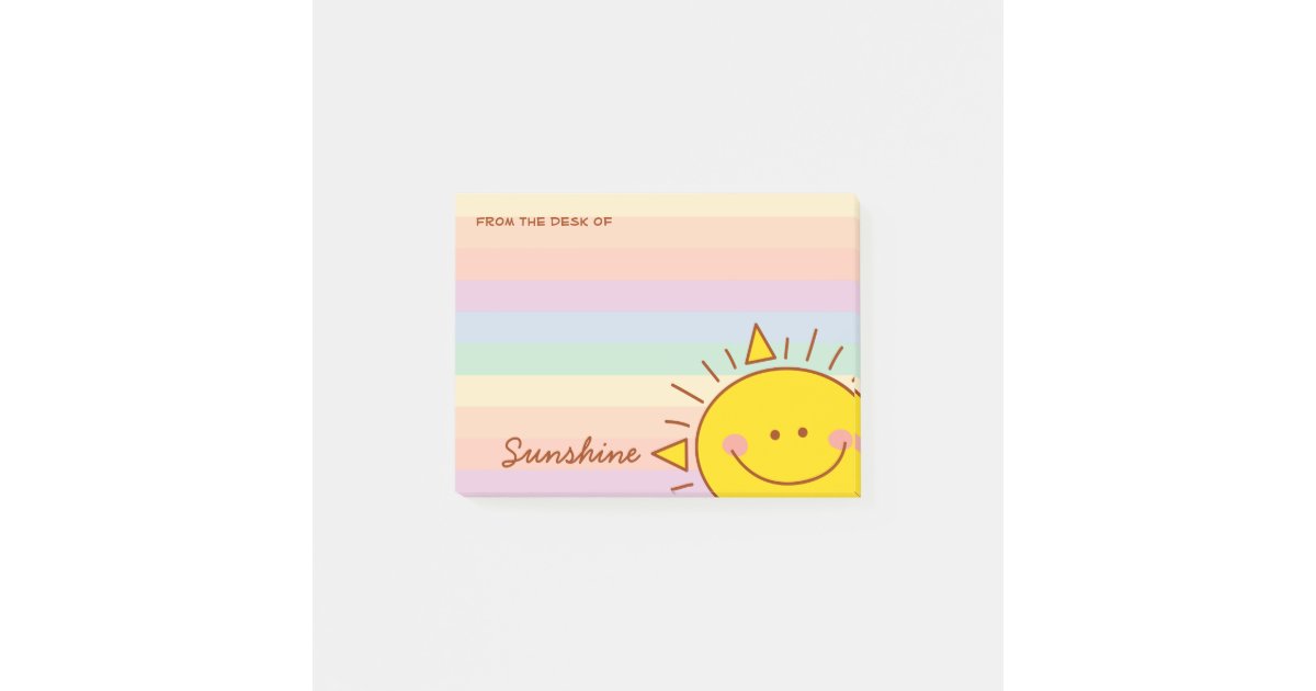 From the Desk of Cute Little Rainbow Sunshine Post-it Notes | Zazzle