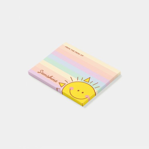 From the Desk of Cute Little Rainbow Sunshine Post-it Notes | Zazzle
