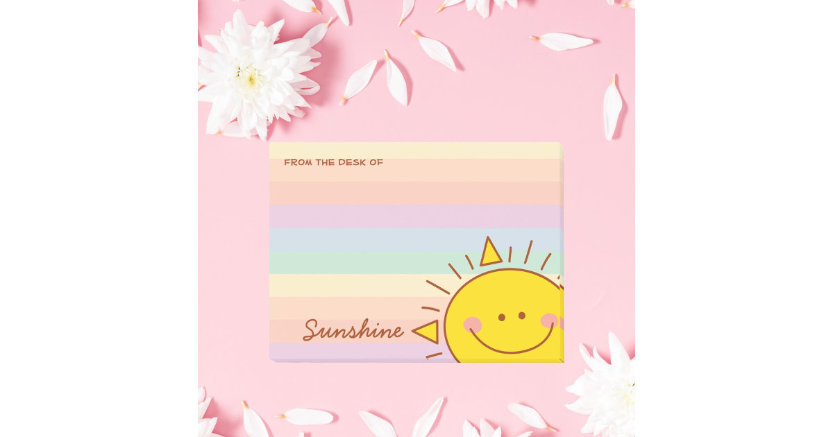 From the Desk of Cute Little Rainbow Sunshine Post-it Notes | Zazzle