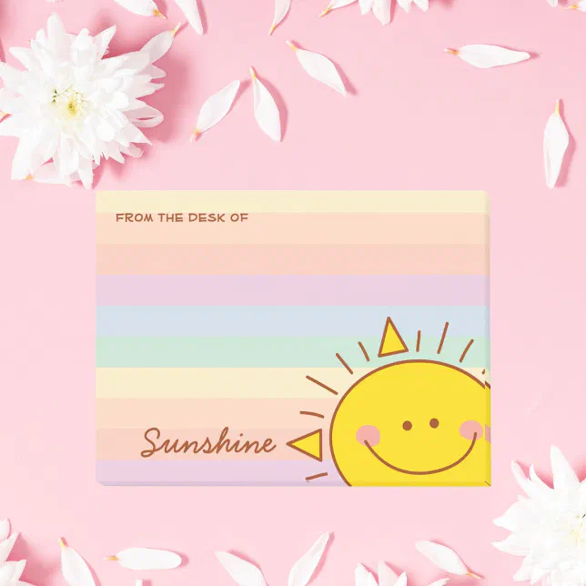From the Desk of Cute Little Rainbow Sunshine Post-it Notes | Zazzle