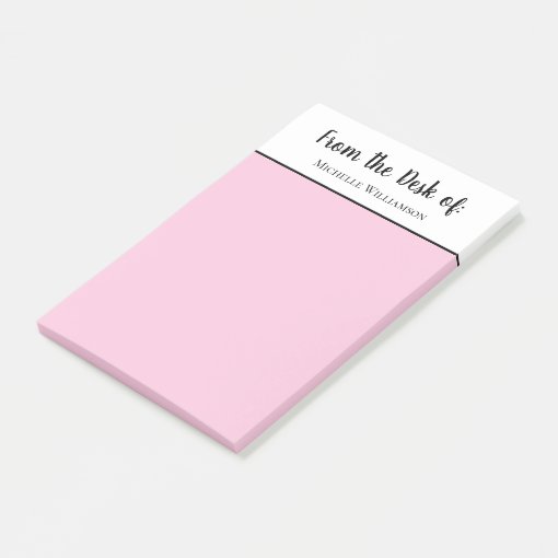 From the Desk of Elegant Typography Cute Pink Post-it Notes | Zazzle