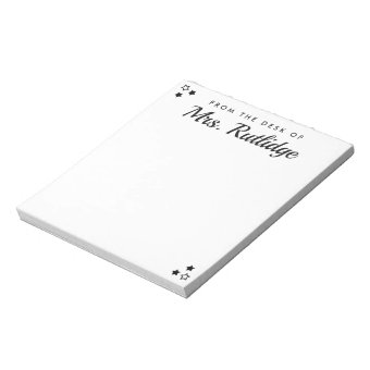 From the Desk of - Little Black Stars Notepad | Zazzle