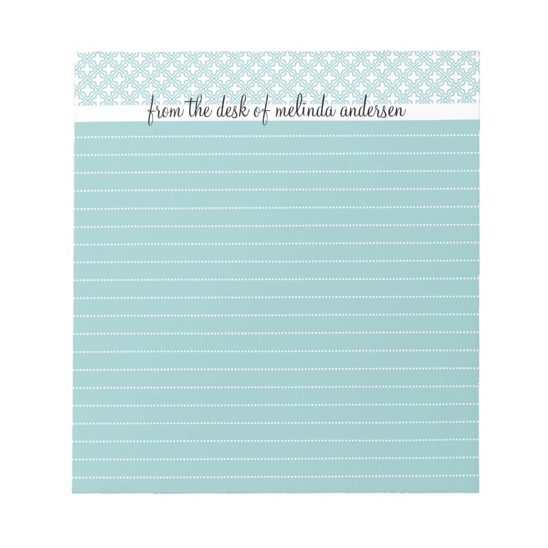 From the Desk Of Personalized Lined Notepad, Blue Notepad | Zazzle