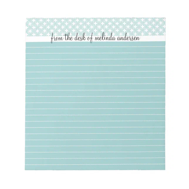 From the Desk Of Personalized Lined Notepad, Blue Notepad | Zazzle