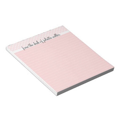 From the Desk Of Personalized Lined Notepad, Pink Notepad | Zazzle