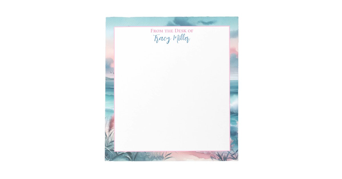 From the Desk of | Personalized Ocean Themed Notepad | Zazzle