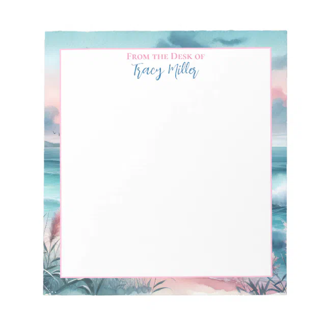 From the Desk of | Personalized Ocean Themed Notepad | Zazzle