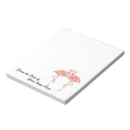 From the Desk of Personalized Pink Flamingos Notepad | Zazzle