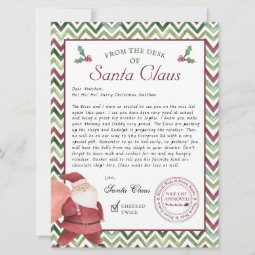 From the Desk of Santa Claus | Christmas Letter Invitation | Zazzle
