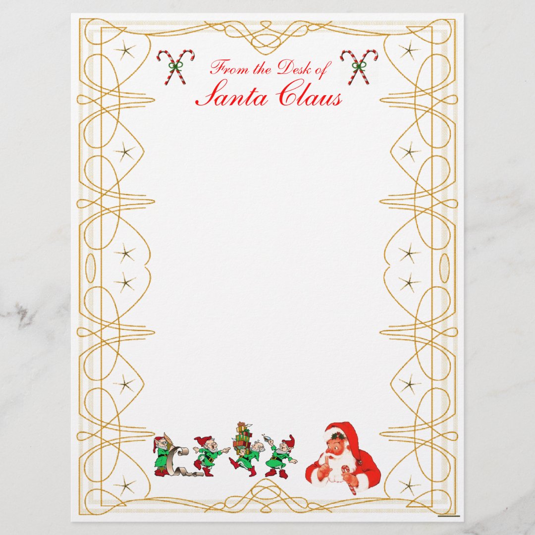 From the Desk of Santa Claus Letterhead | Zazzle