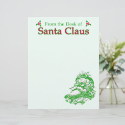 From the Desk of Santa Claus Letterhead | Zazzle