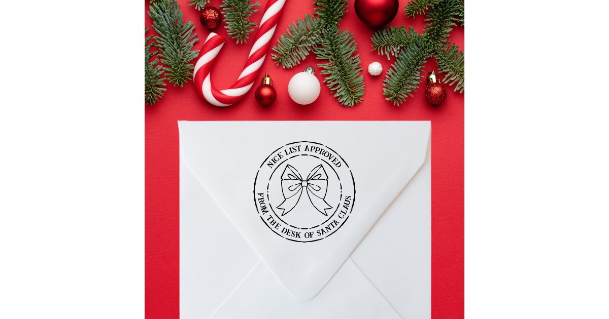 From the Desk of Santa Claus Nice List Approved Rubber Stamp | Zazzle