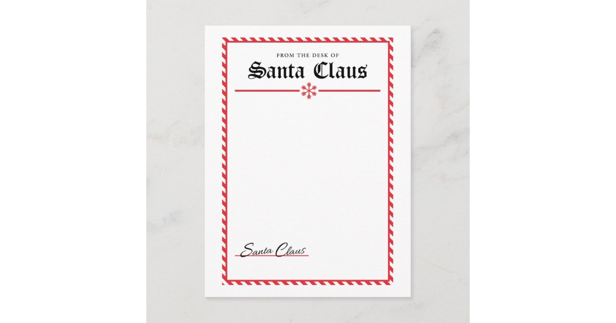 From the Desk of Santa Clause Postcard | Zazzle