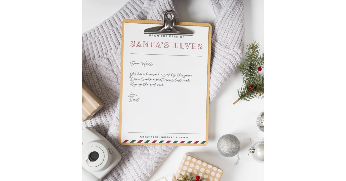 From the Desk of Santa's Elves Blank Christmas Letterhead | Zazzle