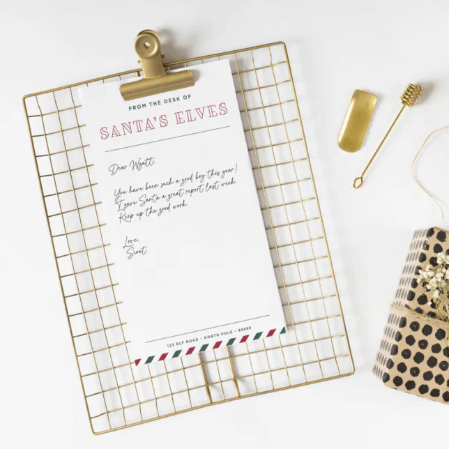 From the Desk of Santa's Elves Blank Christmas Stationery | Zazzle