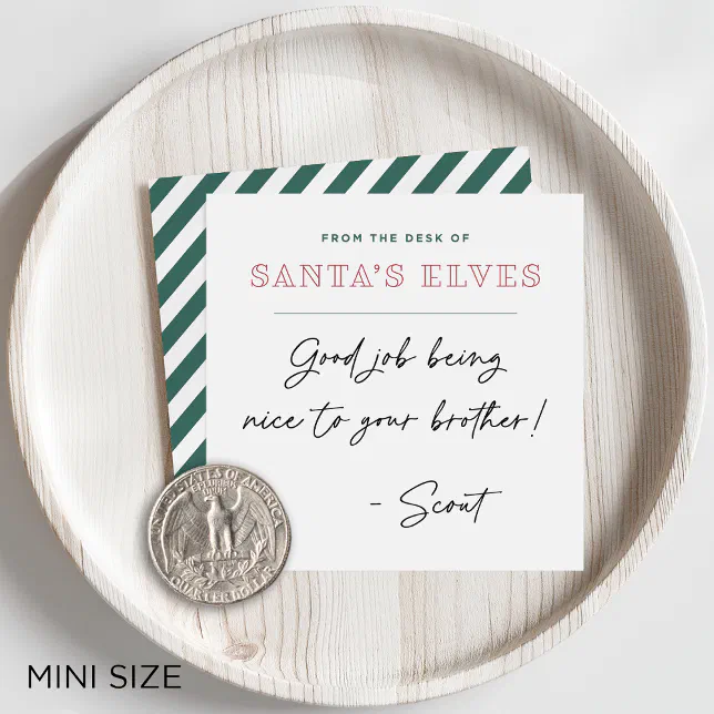 From the Desk of Santa's Elves Mini Christmas Note Card | Zazzle