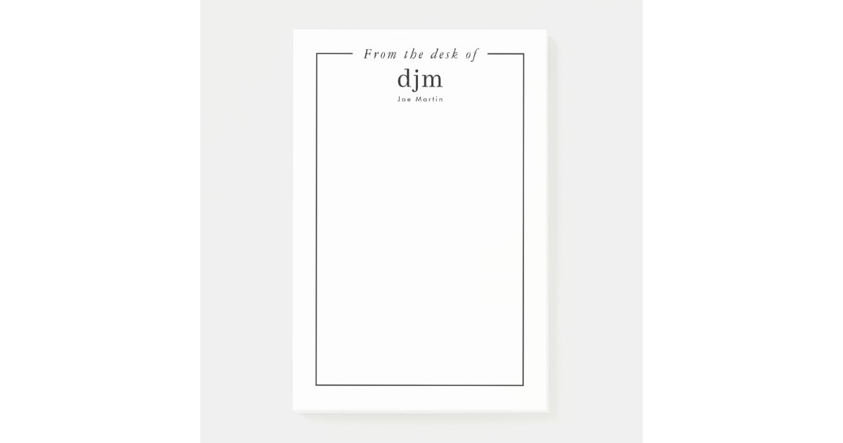 From The Desk Of Simple Minimalist Business Post-it Notes | Zazzle