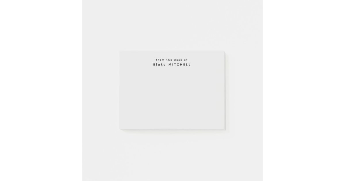 From The Desk of Simple Monogram Gray Post-it Notes | Zazzle