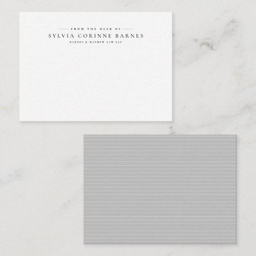 From the desk of simple professional personal note card | Zazzle