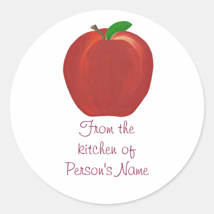 From the kitchen of, Apple Jam Jelly Stickers | Zazzle.com