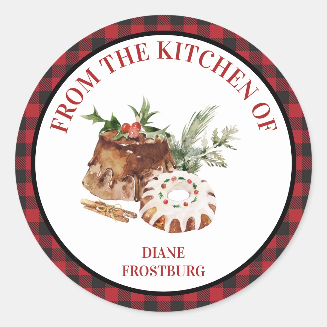 From the Kitchen of Christmas Food Display Classic Round Sticker | Zazzle