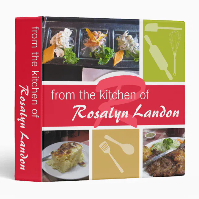 From the kitchen of red custom photo family chef binder | Zazzle