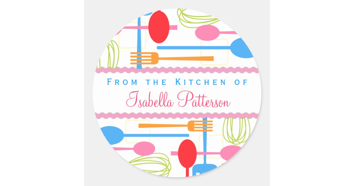 From the Kitchen Retro Cooking Utensils Sticker | Zazzle