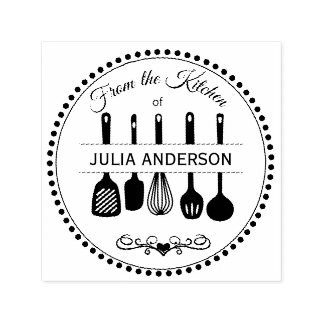 From the Kitchen Utensils Personalized Self-inking Stamp | Zazzle