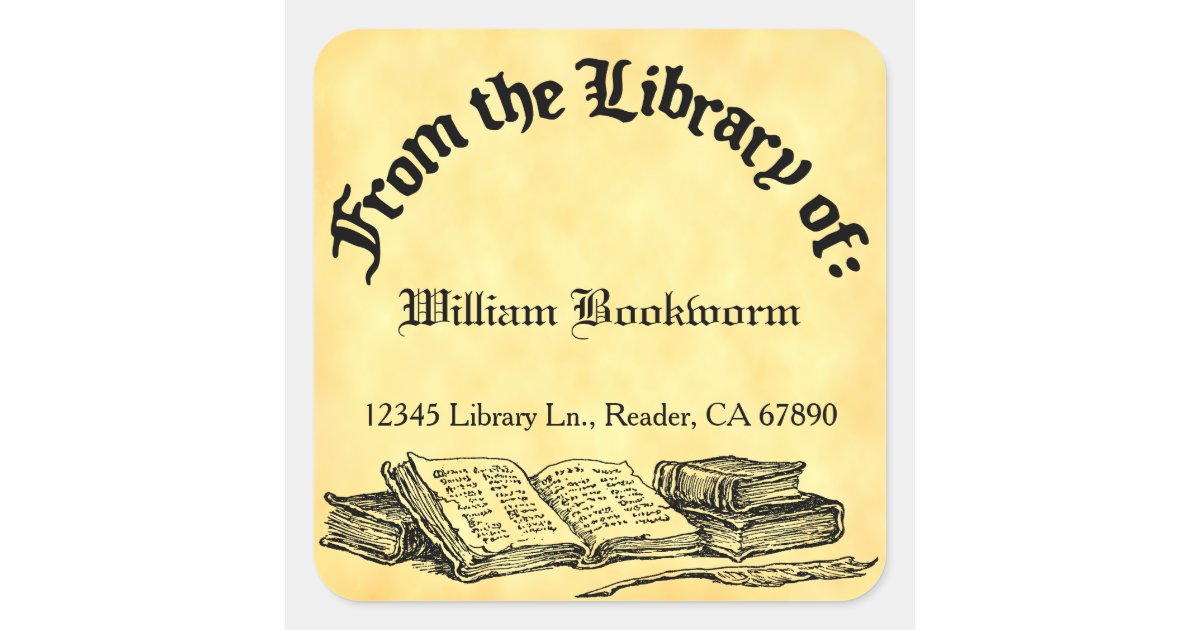 From the Library of Books Quill Custom Bookplate | Zazzle