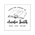 From The Library Of | Cute Heart Book Stamp | Zazzle
