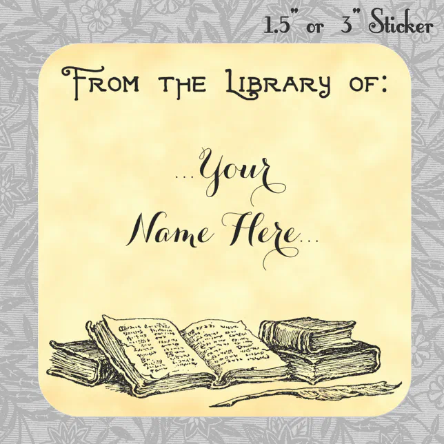 From the Library of Vintage Books Custom Bookplate | Zazzle