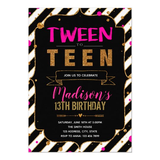 From tween to teen theme invitation | Zazzle.com