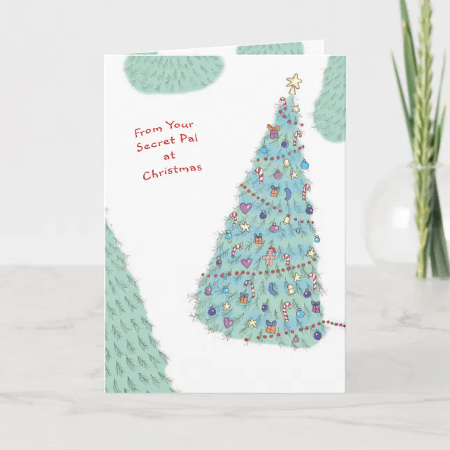 From Your Secret Pal At Christmas Holiday Card | Zazzle