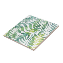 Frond Waltz - Palm Frond Leaves Ceramic Tile | Zazzle